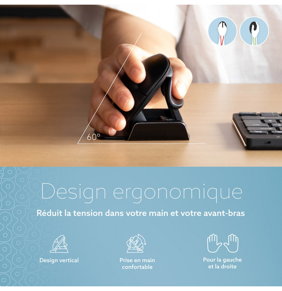 Souris R-Go Twister ambidextre