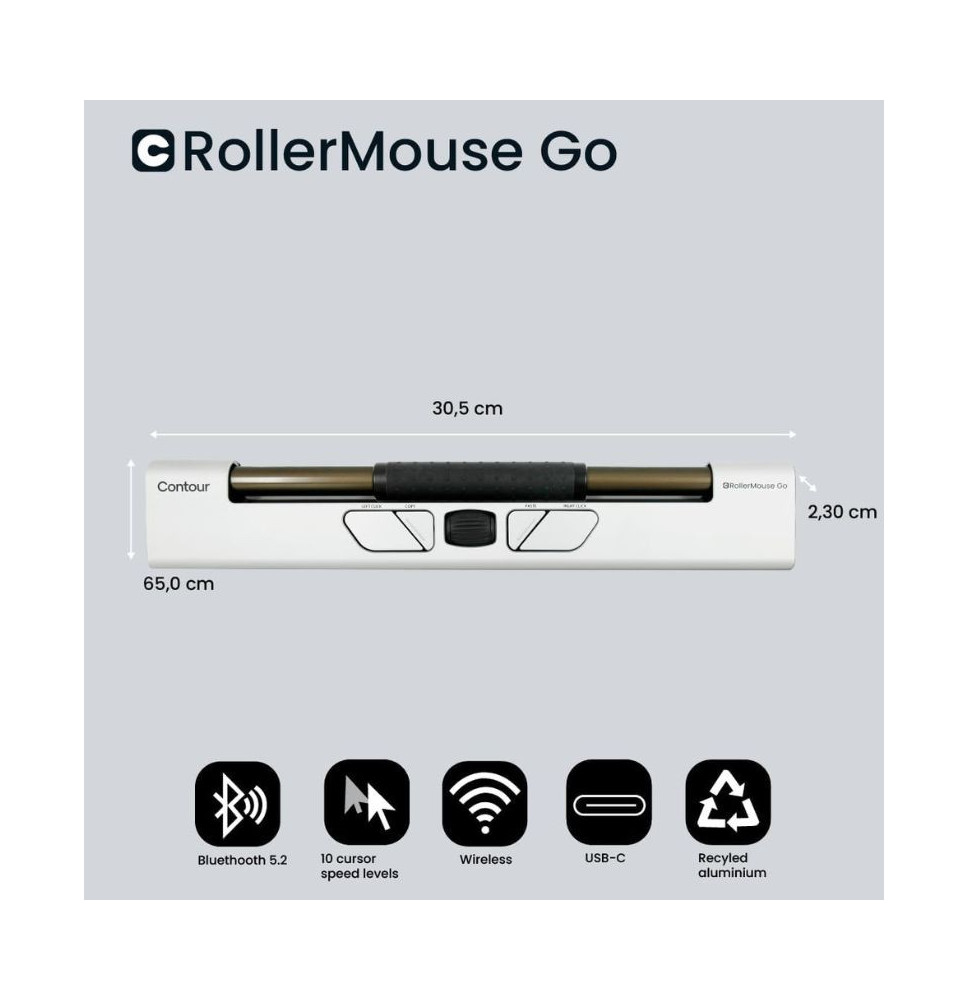 RollerMouse Go - souris centrale nomade - Contour Design